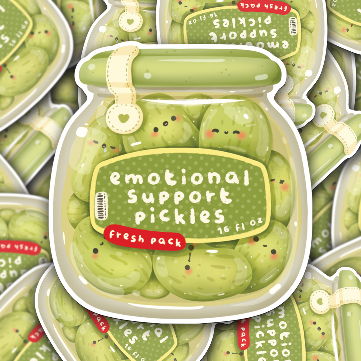 Emotional Support Pickles • Vinyl Sticker – Sadie's Stickers