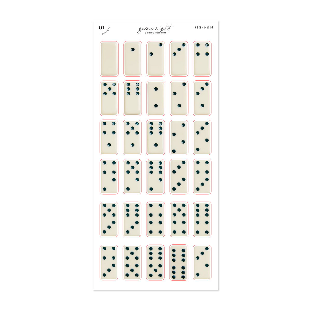 Dominoes • Game Night – Sadie's Stickers