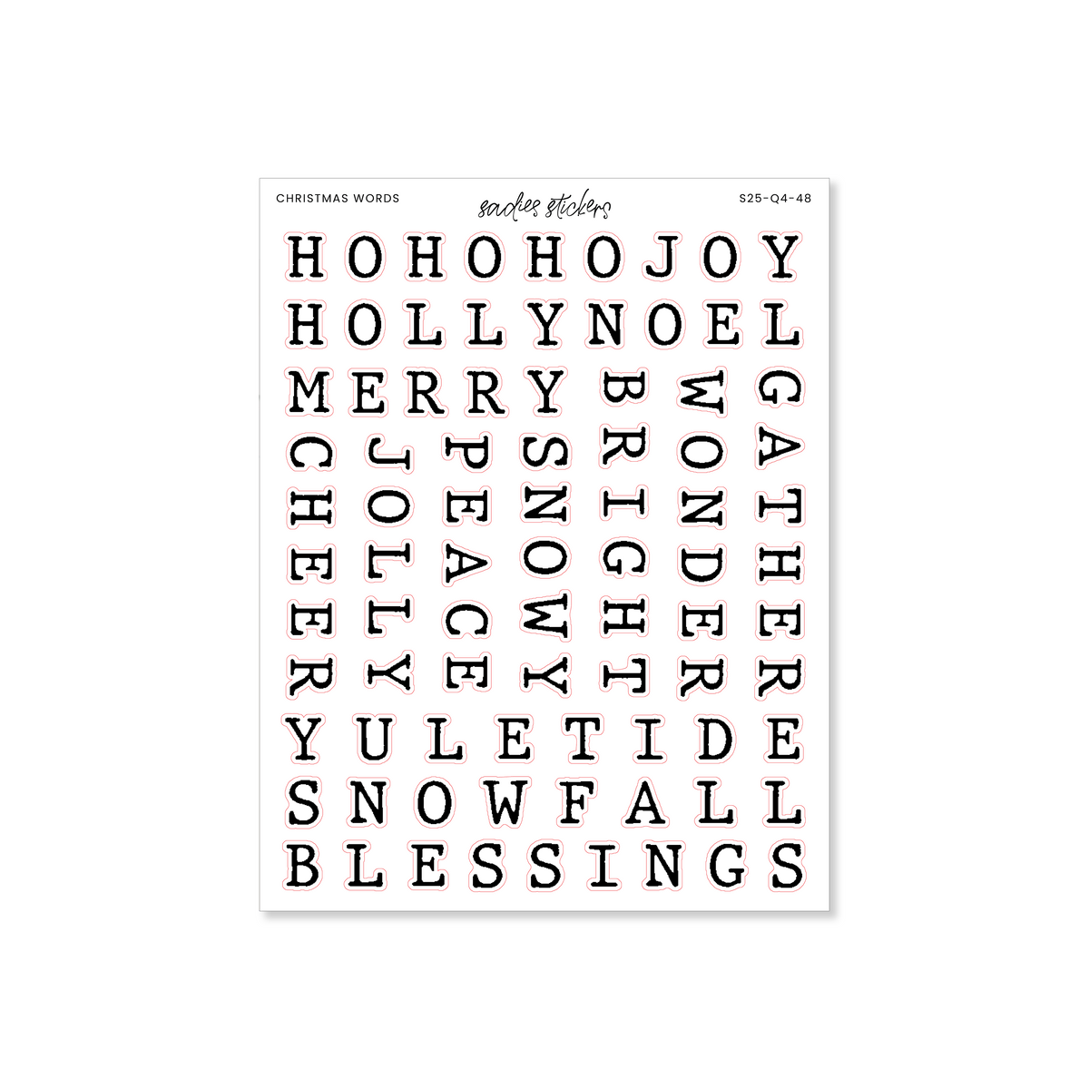 Christmas Words – Sadie's Stickers