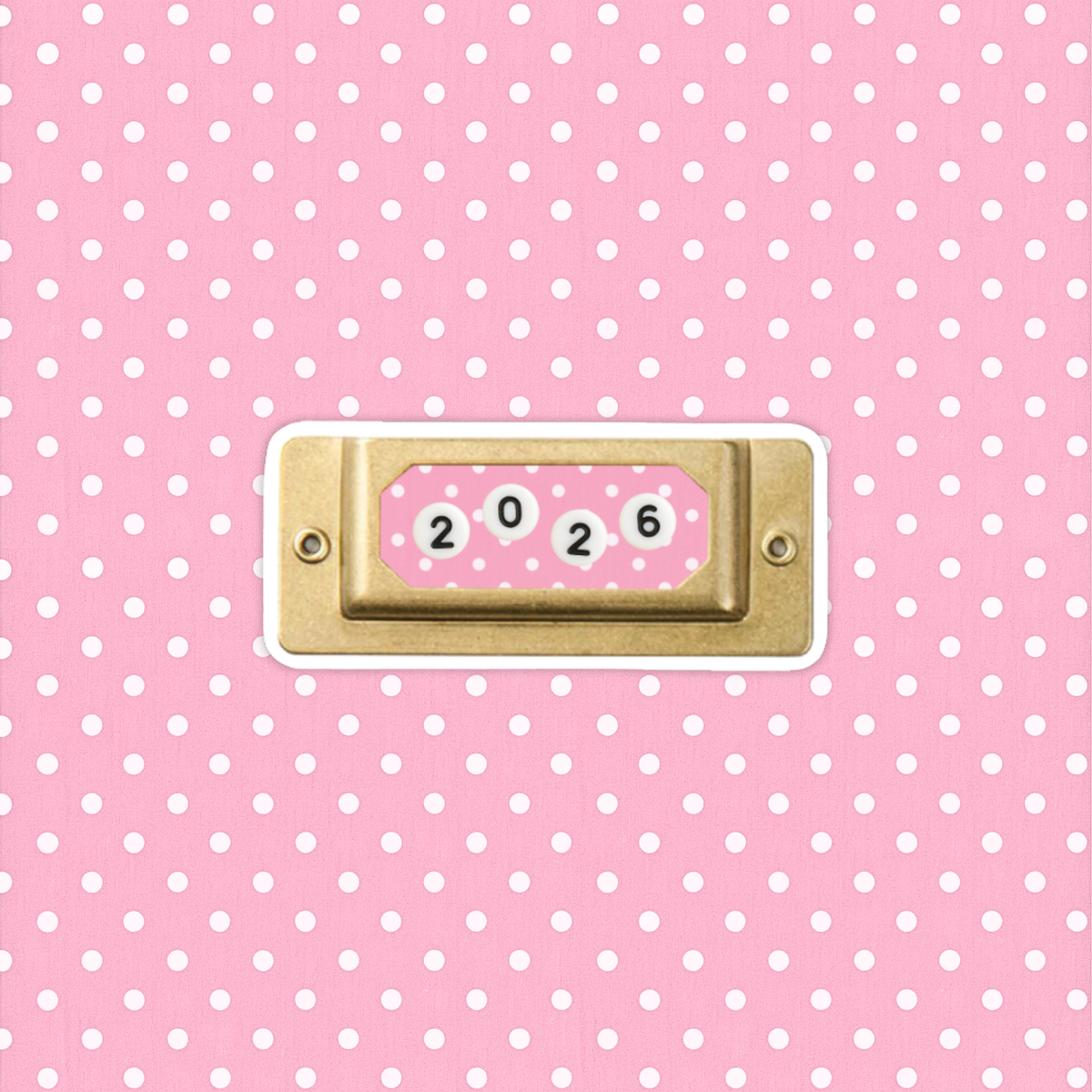 2026 Plate Pink Polka • Vinyl Sticker – Sadie's Stickers