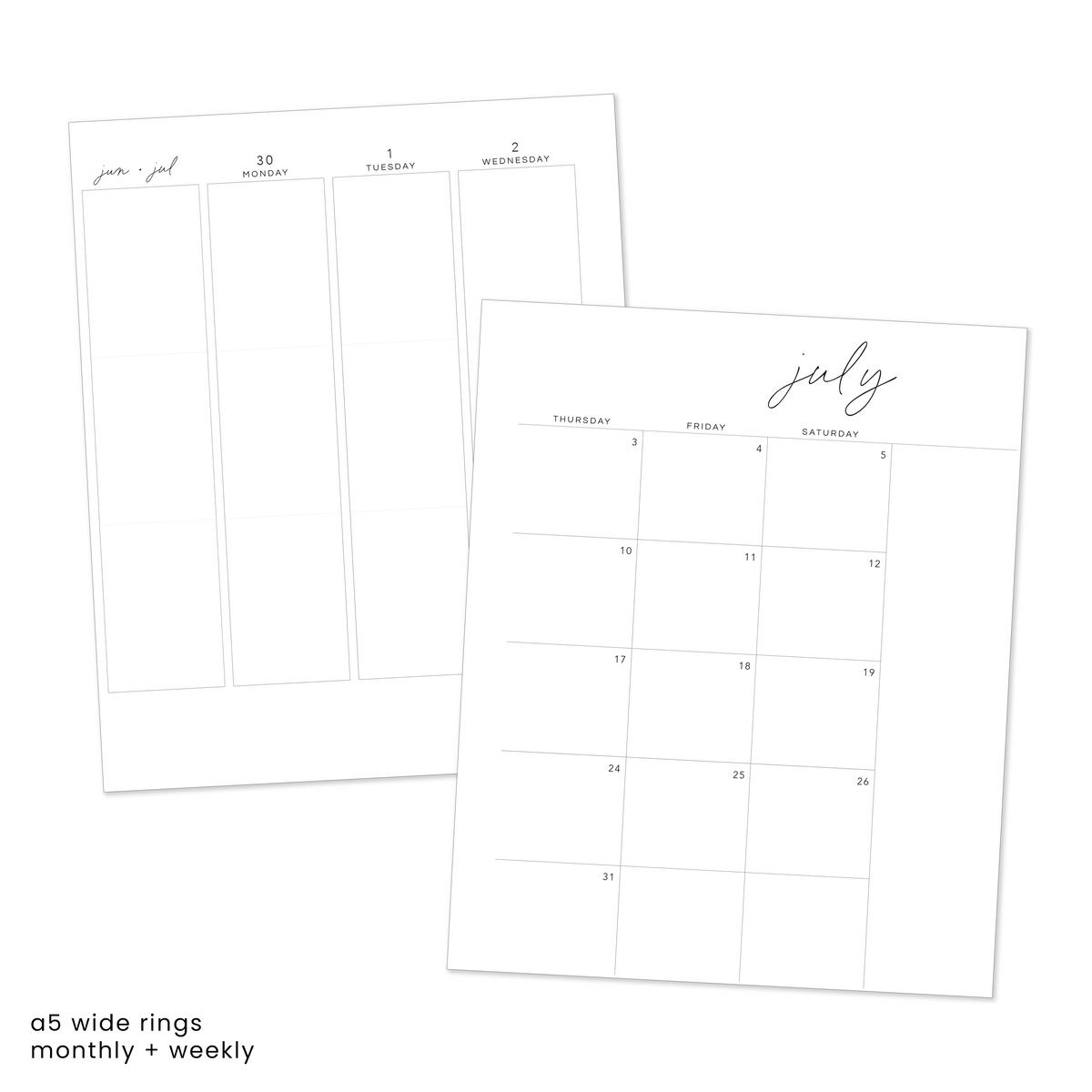 ACADEMIC July 2025 Weekly + Monthly Layout | Planner Inserts – Sadie's ...