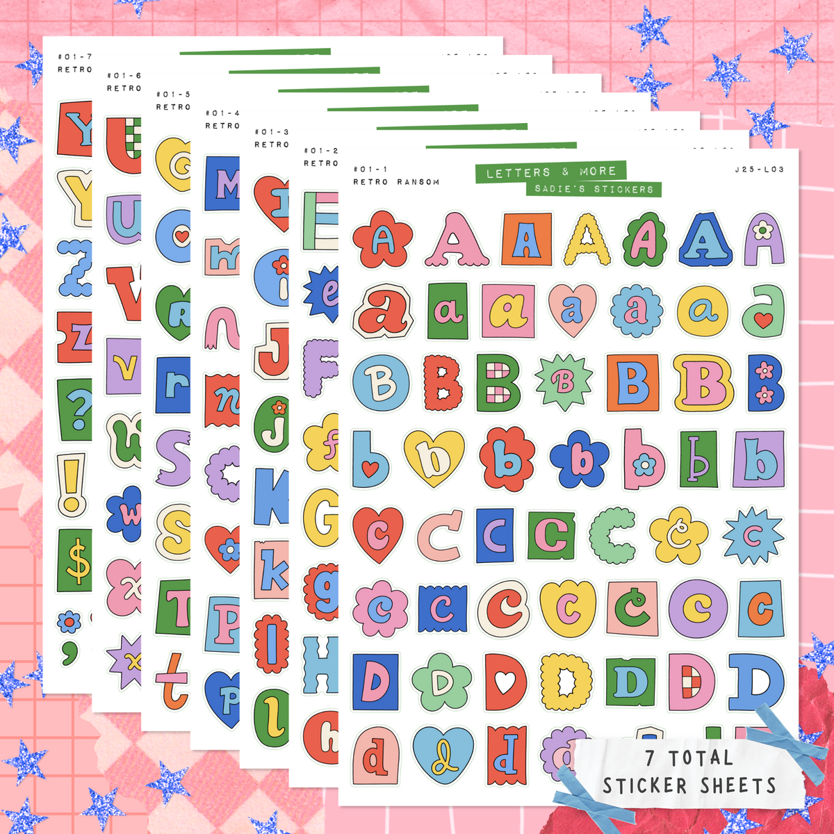 Retro Ransom Alphabet Set • Letters & More – Sadie's Stickers