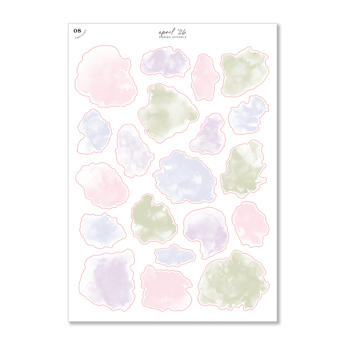 April 2026 Kit | Alcohol Swatches – Sadie's Stickers
