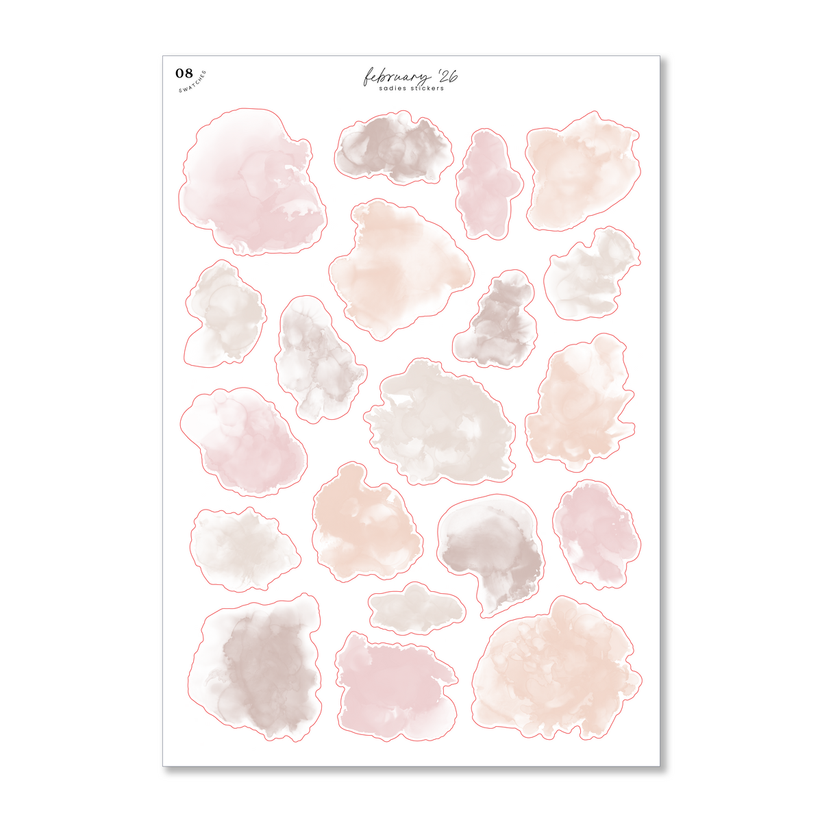 February 2026 Kit | Alcohol Swatches – Sadie's Stickers