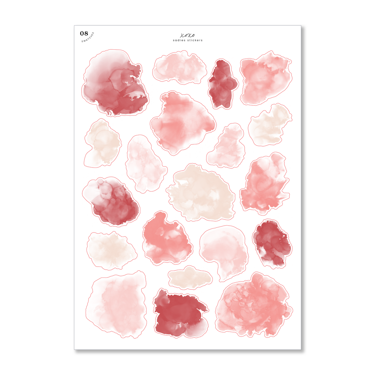 XOXO Kit | Alcohol Swatches – Sadie's Stickers