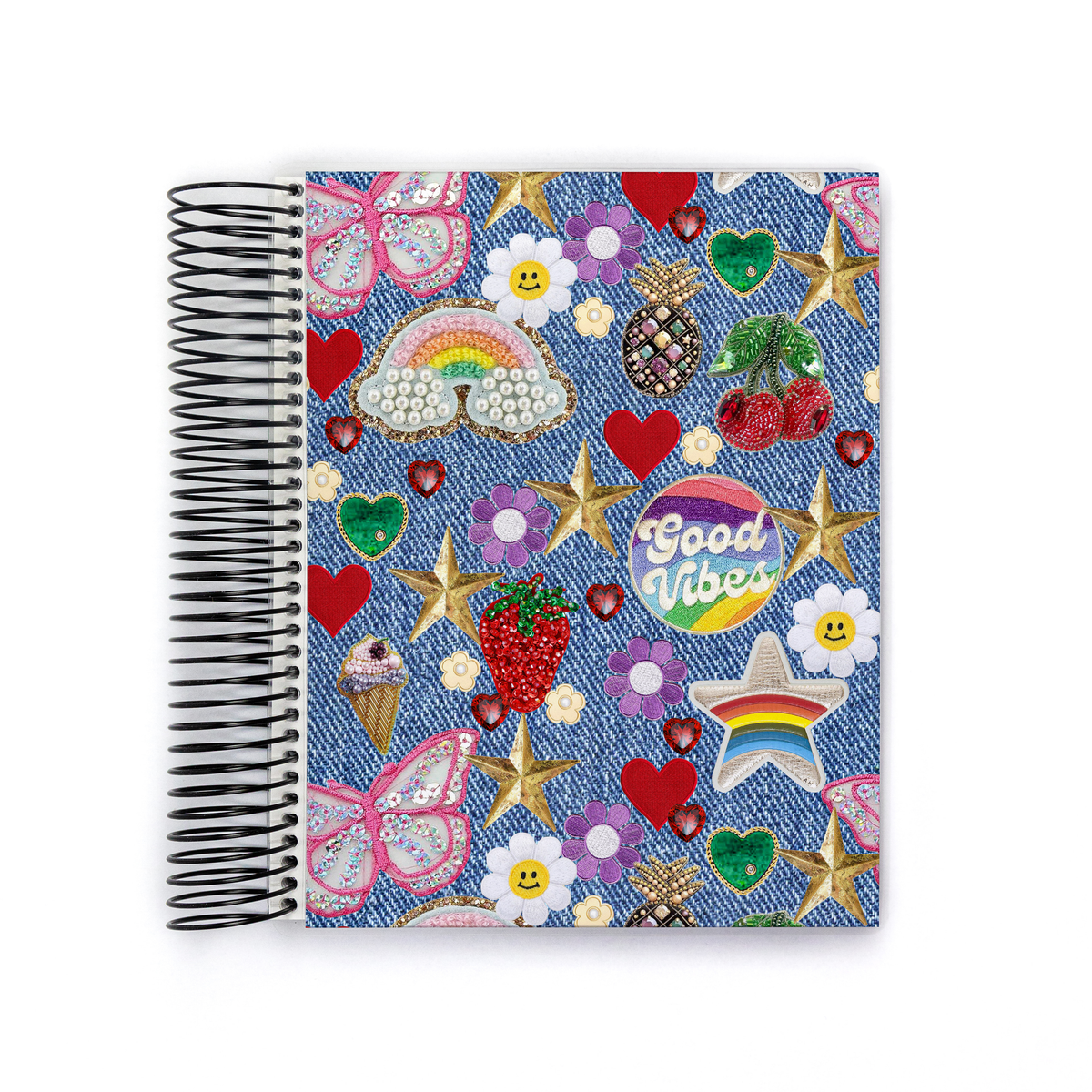 Denim Patches - 7x9 | A5W Notebook - Dot Grid – Sadie's Stickers