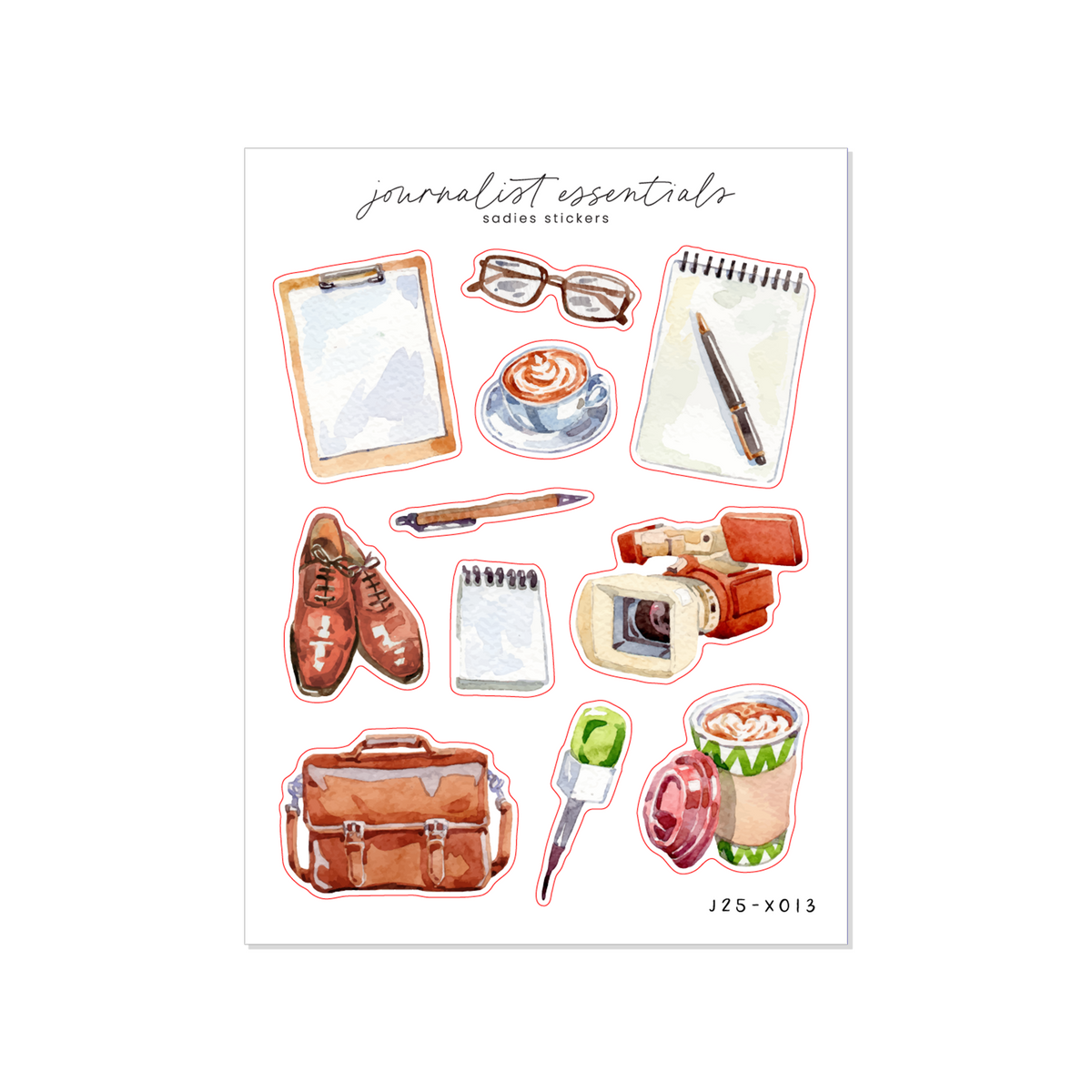 Journalist Essentials • Mini Sheet – Sadie's Stickers