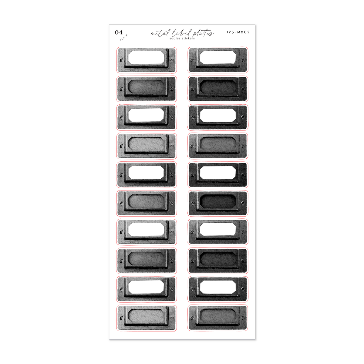 Metal Label Plates • Black – Sadie's Stickers
