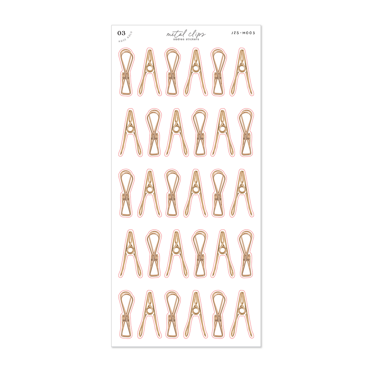Metal Clips • Rose Gold – Sadie's Stickers
