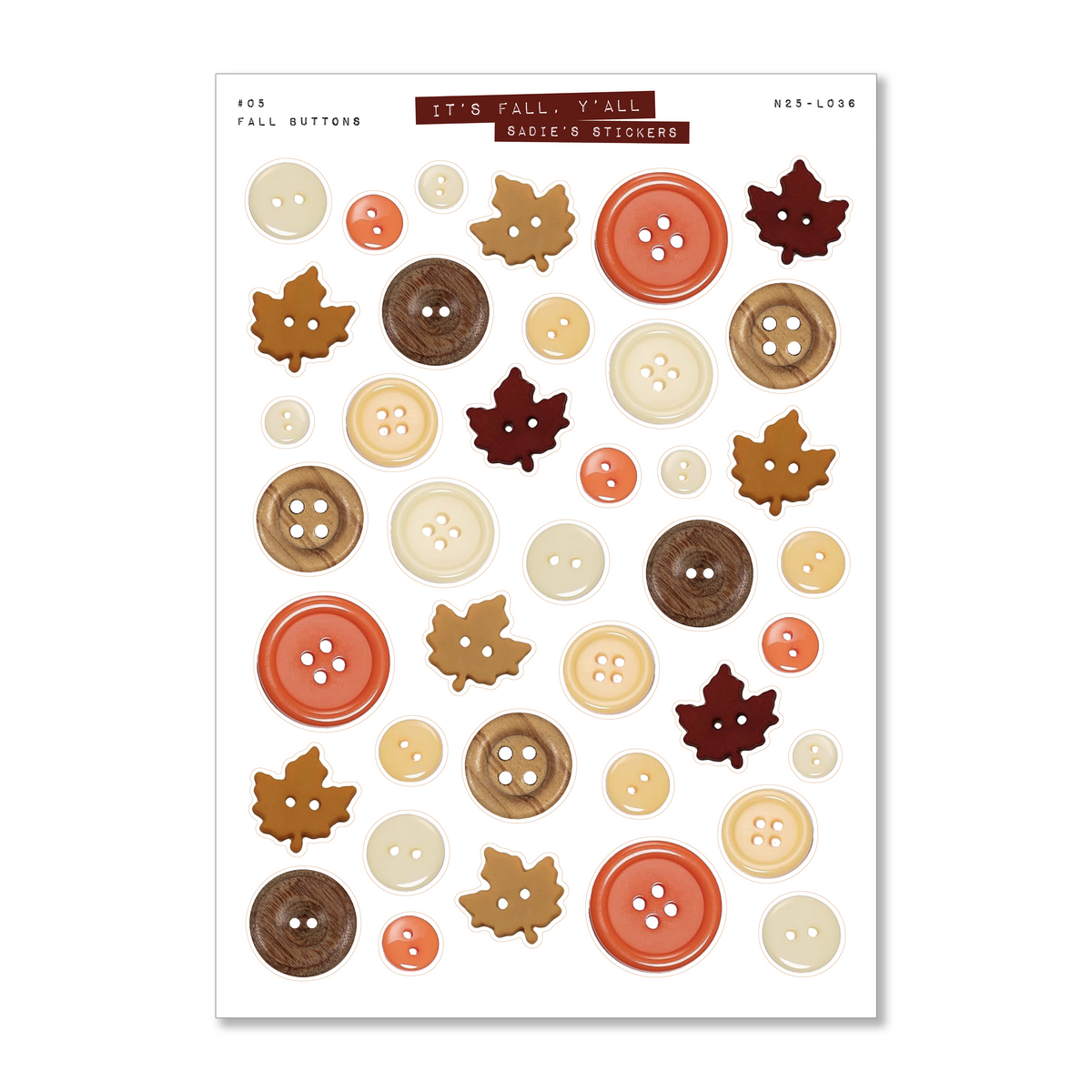 Fall Buttons • It's Fall, Y'all – Sadie's Stickers