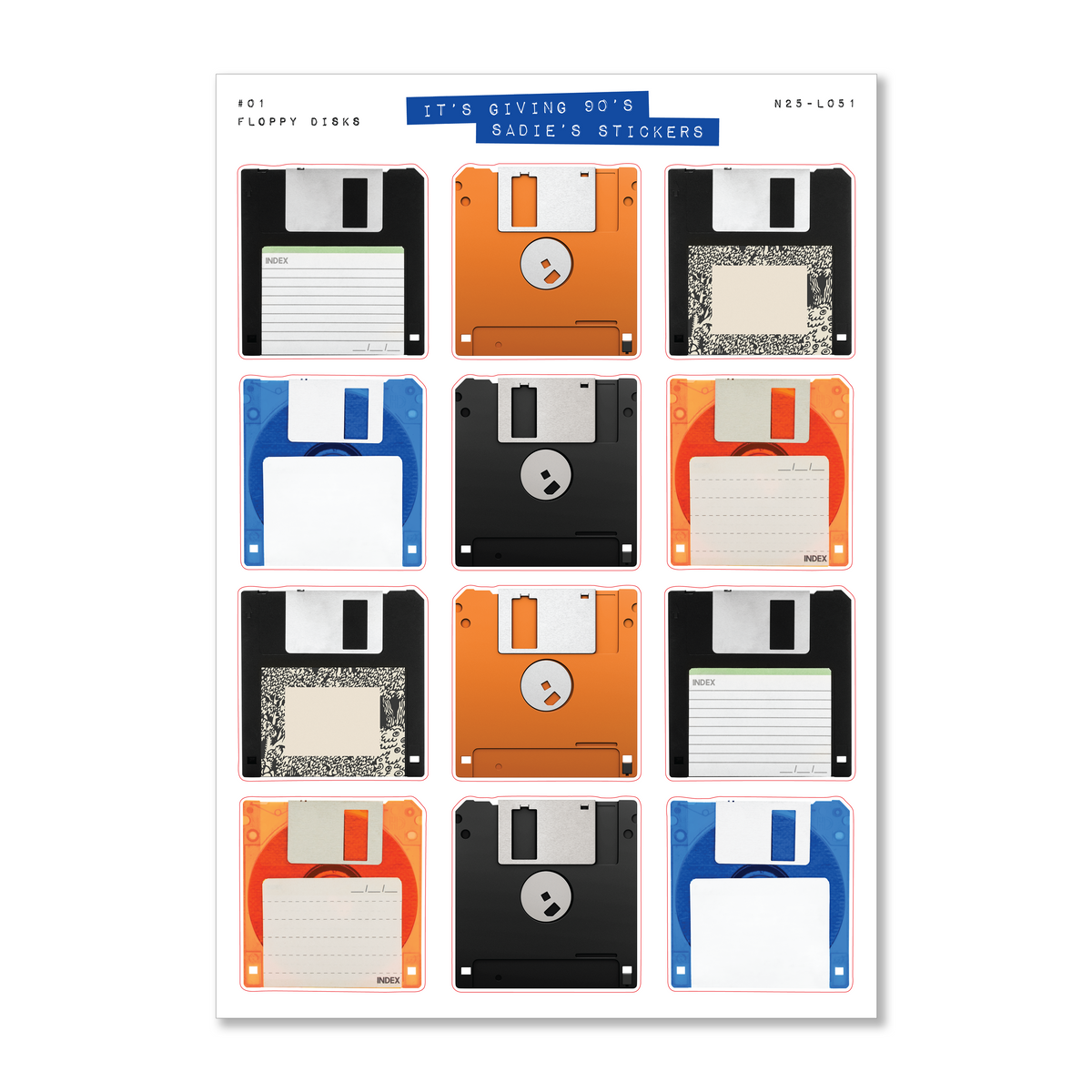 Floppy Disks • It's Giving 90s – Sadie's Stickers