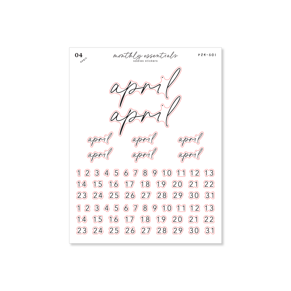 April Monthly Planner Essentials – Sadie's Stickers