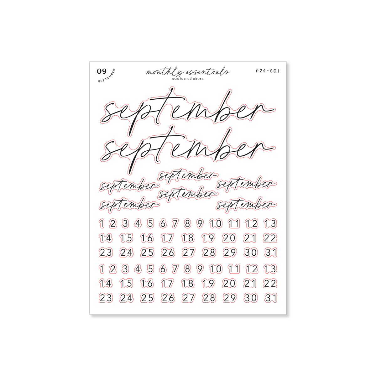 September Monthly Planner Essentials – Sadie's Stickers