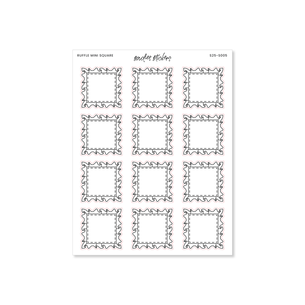 Ruffle Mini Square – Sadie's Stickers